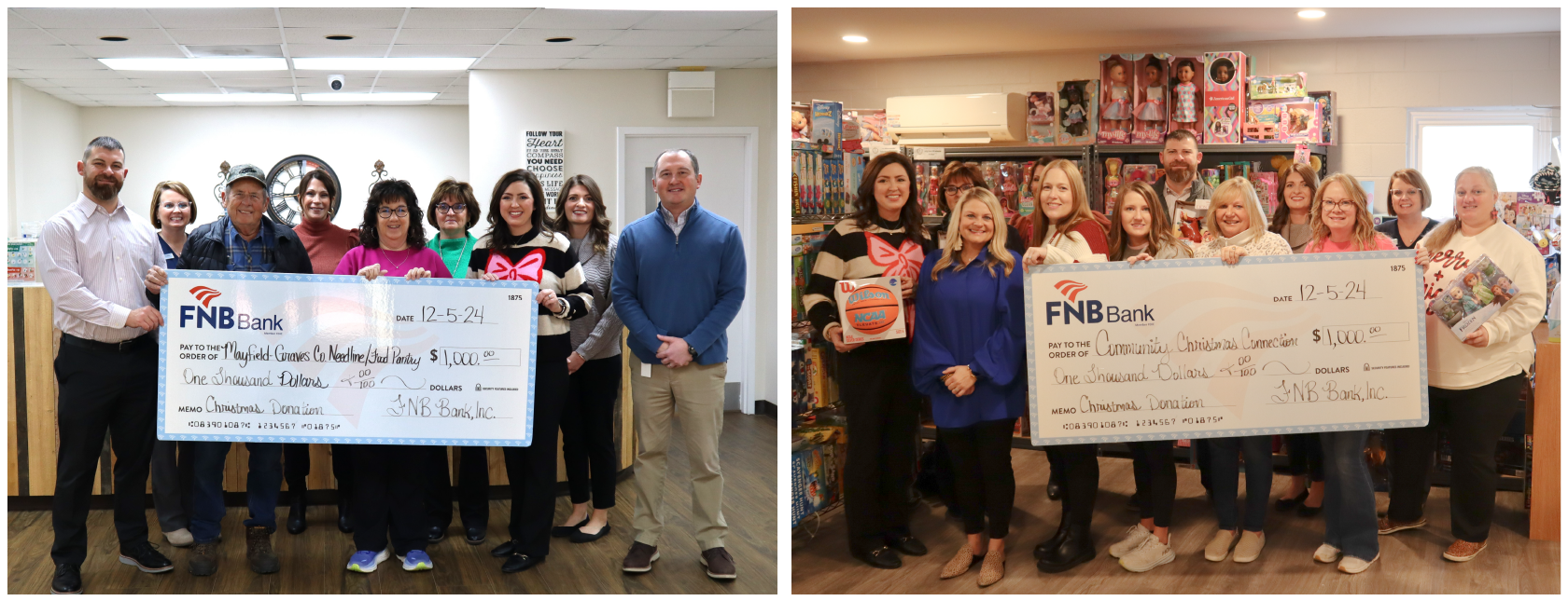 FNB Makes $2,000 Christmas Donation to Two Charities in Mayfield-Graves ...